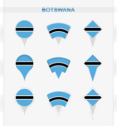 Map pointer with flag of botswana Royalty Free Vector Image