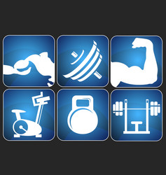 Crossfit icons signs outline symbols concept Vector Image