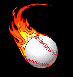 Flaming baseball Royalty Free Vector Image - VectorStock