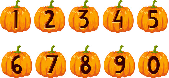 Halloween pumpkin font alphabet text symbols Vector Image