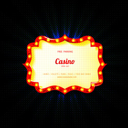 Retro light sign vintage style banner Royalty Free Vector