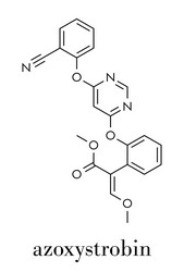 Prothioconazole fungicide molecule skeletal Vector Image