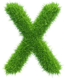 Capital letter f from grass on white Royalty Free Vector