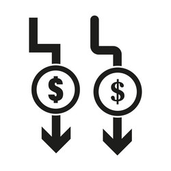 Dollar sign money and umbrella icon Royalty Free Vector
