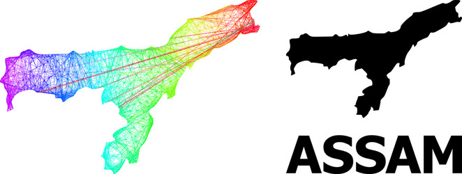 Flat map assam state with name Royalty Free Vector Image