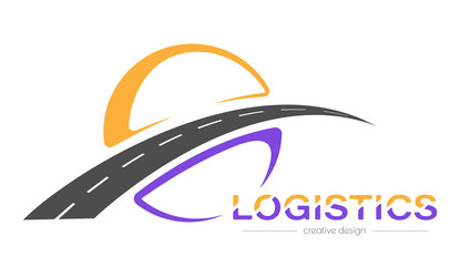 Logistics circle and road a design element Vector Image