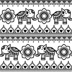 Indian seamless pattern design elements - mehndi Vector Image