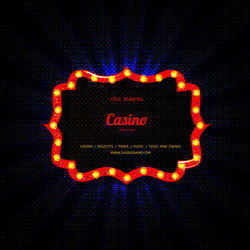 Retro light sign vintage style banner Royalty Free Vector