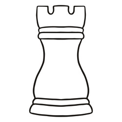 Rook chess piece stroke Royalty Free Vector Image