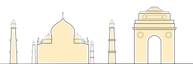 India gate outline Royalty Free Vector Image - VectorStock