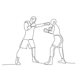 Continuous one line drawing of sporty boxer man Vector Image