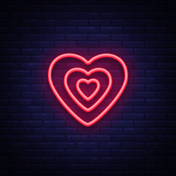 Glowing neon sign of valentines day with heart Vector Image