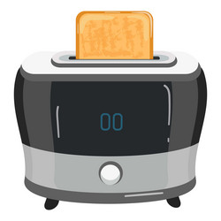 Green toaster icon cartoon bread toast Royalty Free Vector