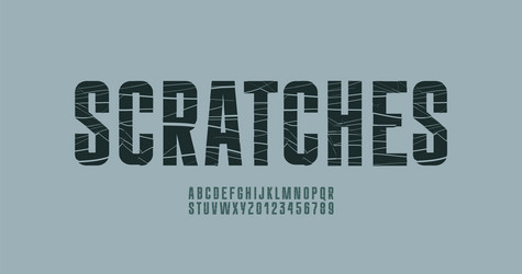 Crushed broken condensed font Royalty Free Vector Image