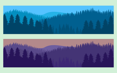 Horizontal realistic forest landscape with trees Vector Image