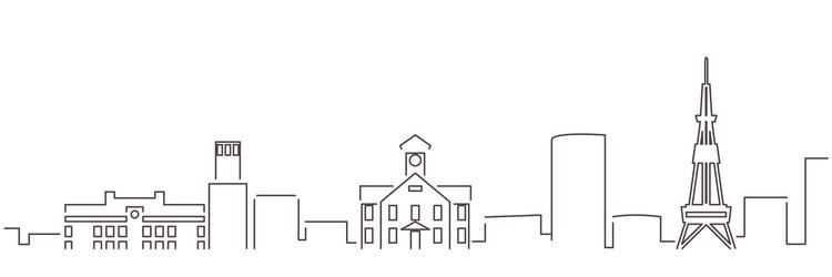 Japan dark line simple minimalist skyline Vector Image