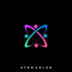 Atom color template Royalty Free Vector Image - VectorStock