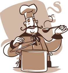 Cartoon cook character Royalty Free Vector Image