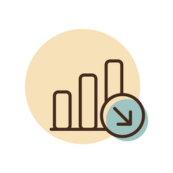 Decrease outline flat icon office sign graph Vector Image