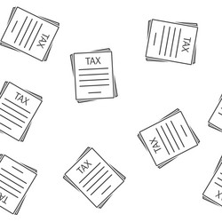 Tax form icon seamless pattern on a white Vector Image
