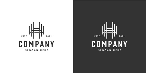 Triple h monogram hhh letter hipster retro Vector Image