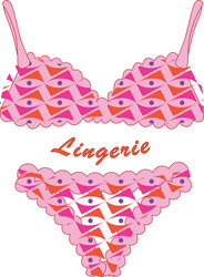 Some colored lingerie with text in a white Vector Image