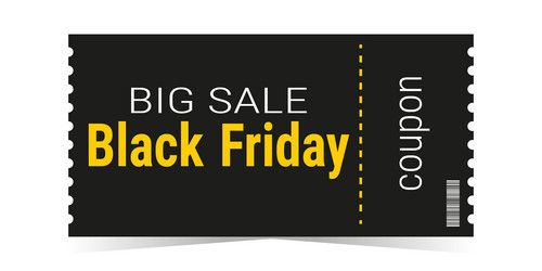 Black friday sale ticket coupon template layout Vector Image