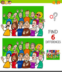 Differences educational task with comic women Vector Image