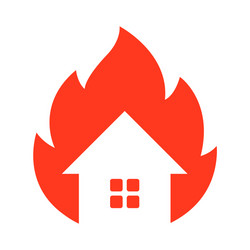 Red house fire icon Royalty Free Vector Image - VectorStock