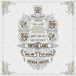 Old card design with floral frame Royalty Free Vector Image
