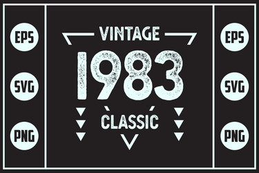 Vintage classic 1983 Royalty Free Vector Image