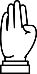 Hand gesture showing letter b on sign language Vector Image