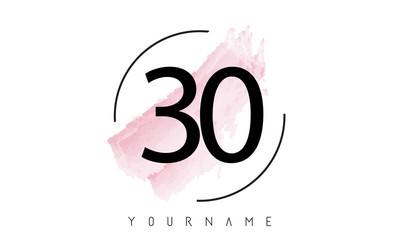 Number 105 watercolor stroke logo design Vector Image