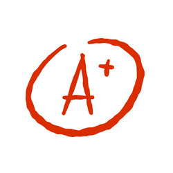 A plus red grade mark school test Royalty Free Vector Image