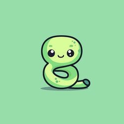 Cute kawaii snake chibi mascot cartoon style Vector Image