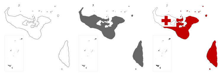 Highly detailed tonga map with borders isolated Vector Image