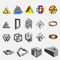 Impossible shapes optical objects Royalty Free Vector Image