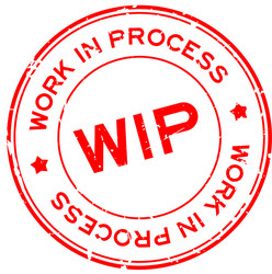 Work in progress stamp rubber style Royalty Free Vector