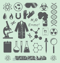 Science lab objects and icons Royalty Free Vector Image