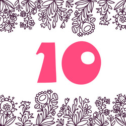 Floral Number 10 Vector Images (over 110)