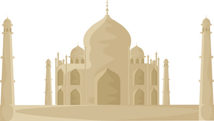 Taj mahal silhouette Royalty Free Vector Image