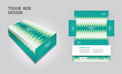 Tissue box packaging design on polygon background Vector Image