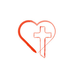 Doodle cross religion christian poster hand drawn Vector Image