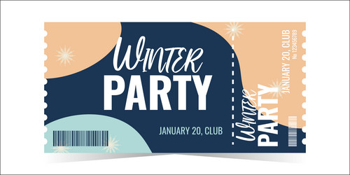 Winter party ticket Royalty Free Vector Image - VectorStock