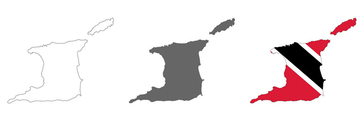 Highly detailed trinidad and tobago map Royalty Free Vector