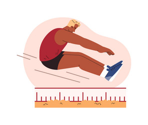 Long jump athlete in motion flat Royalty Free Vector Image