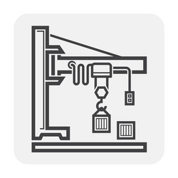 Warning overhead crane symbol sign on white Vector Image