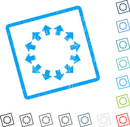 Radial arrows icon rubber watermark Royalty Free Vector