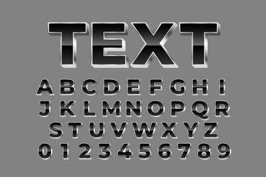 Shiny silver 3d style text effect design Vector Image