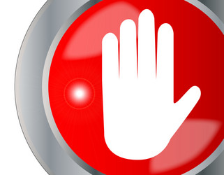 Emergency stop button red warning press Royalty Free Vector